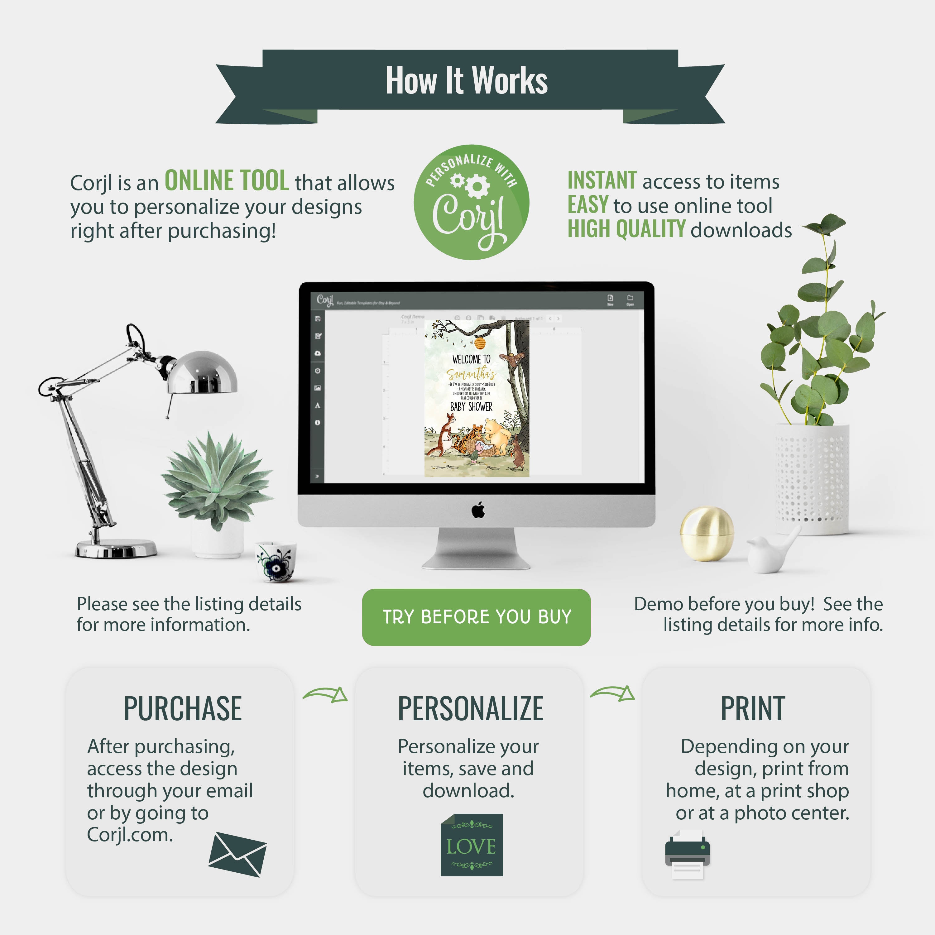 Editable Big Welcome Sign Classic Winnie the Pooh Baby Shower - Etsy