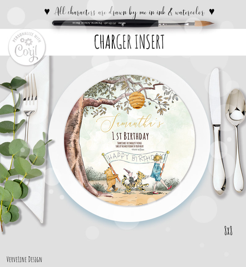 Editable Classic Winnie the Pooh Birthday Boygirl Party - Etsy