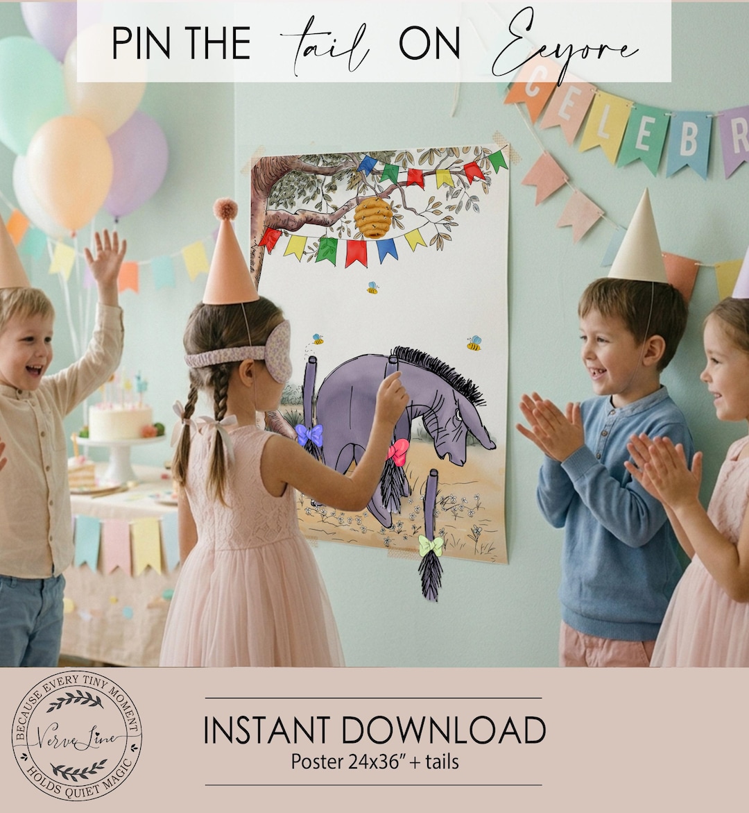 Big Game-pin the Tail on Eeyore- Game Classic Winnie the Pooh Birthday ...