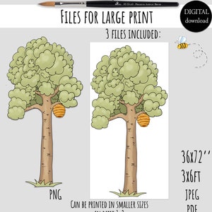Winnie the Pooh Tree With a Hive Classic Cutout for a Baby Shower or ...