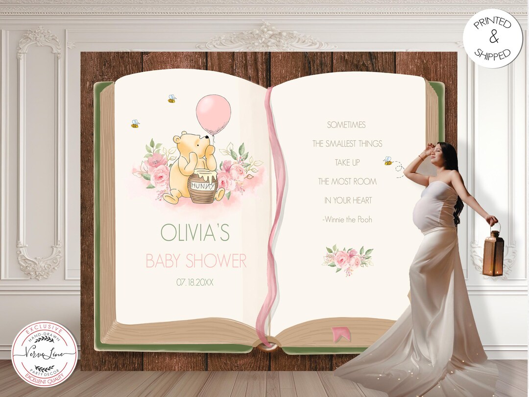 Classic Winnie the Pooh Baby Shower Printed & Shipped Backdrop Banner ...