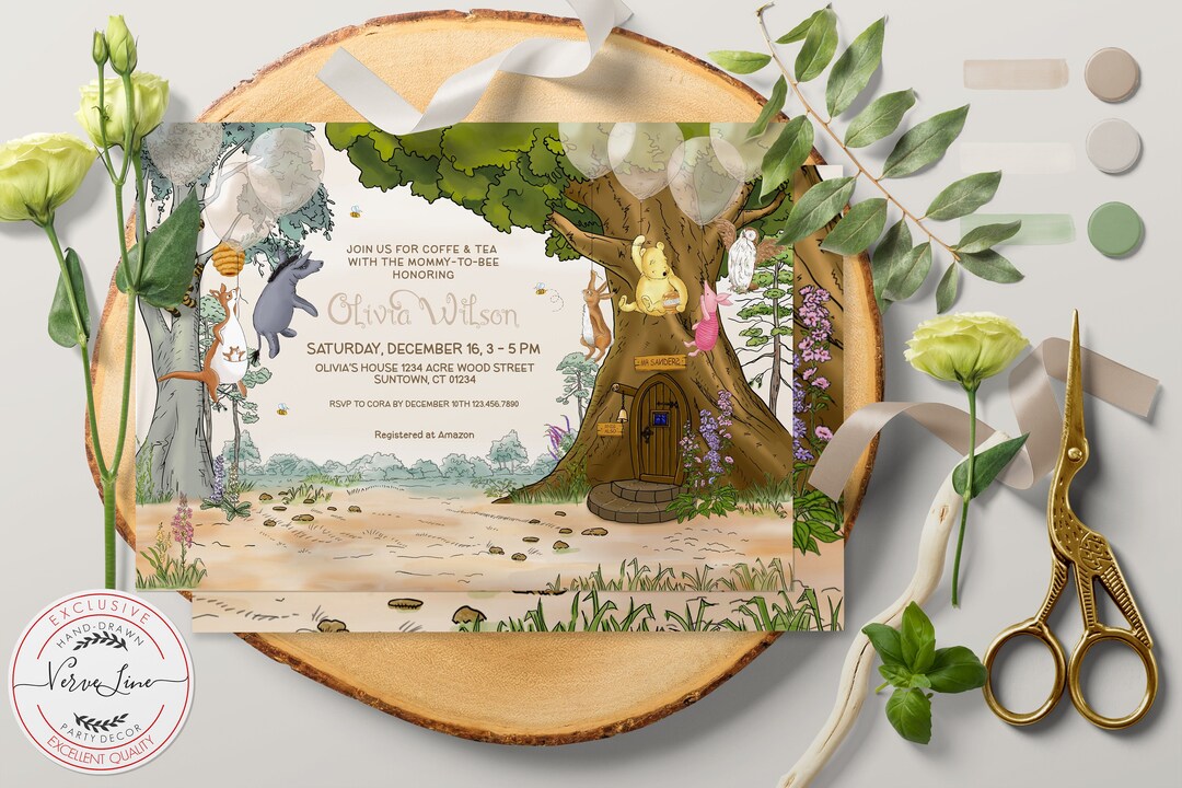 Editable Invitation Boy or Girl Neutral Baby Shower | Classic Winnie ...