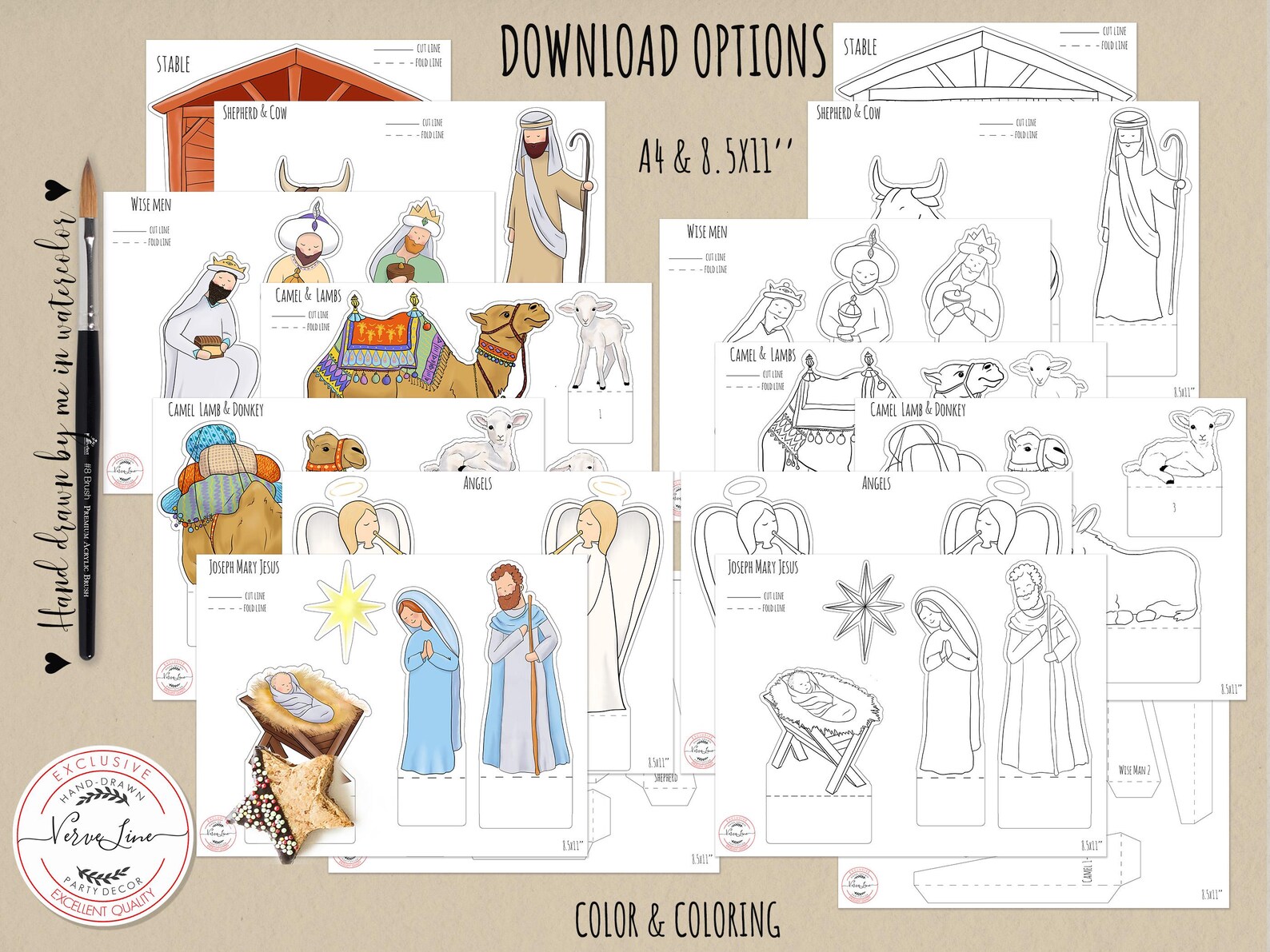 Printable Nativity Play Set | Cut & Color Christmas Craft for Kids ...