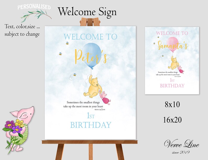 Birthday Watercolor Blue Banner Classic Party Favors Banner - Etsy