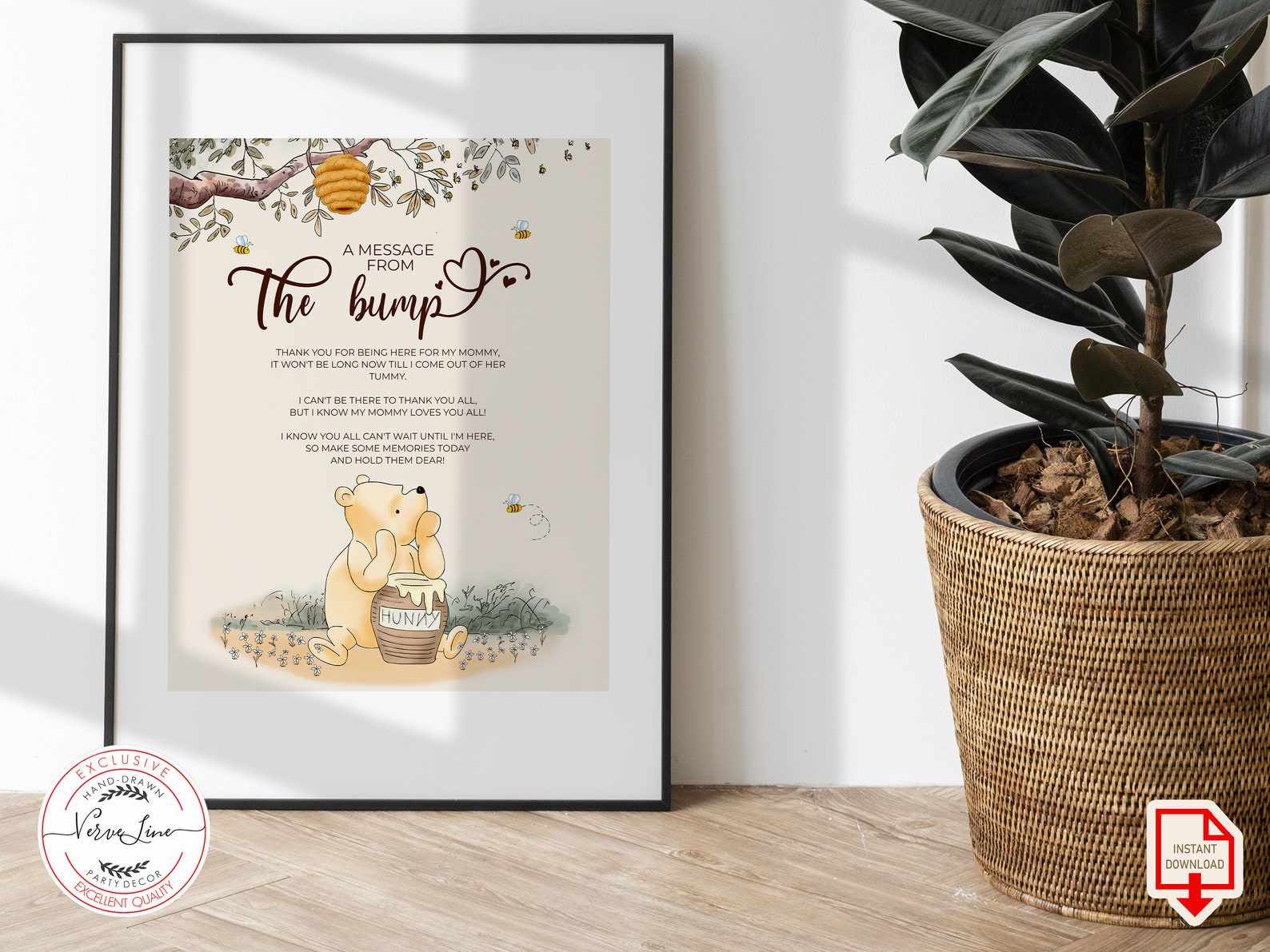 Message From the Bump Table Sign in a Classic Winnie the Pooh Style ...