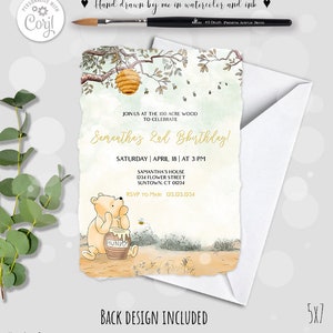 Editable Classic Winnie the Pooh Birthday Boy Girl Gender - Etsy