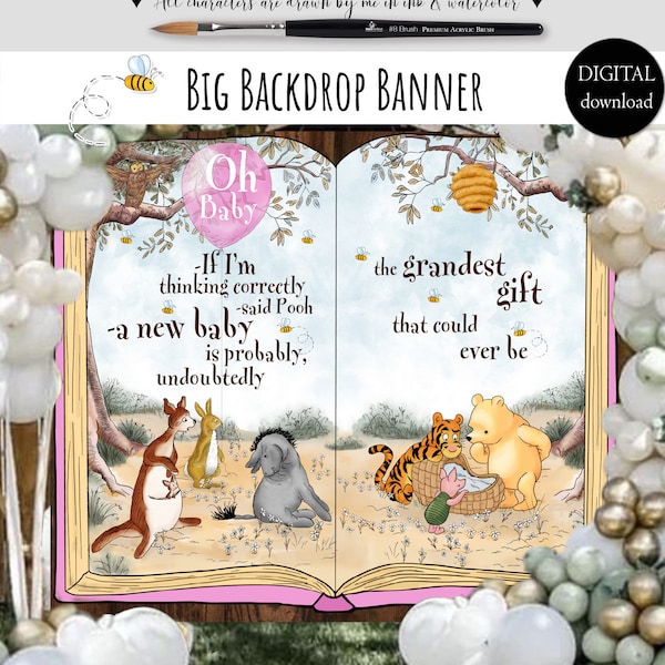 Winnie the Pooh Giant Book Backdrop - Etsy