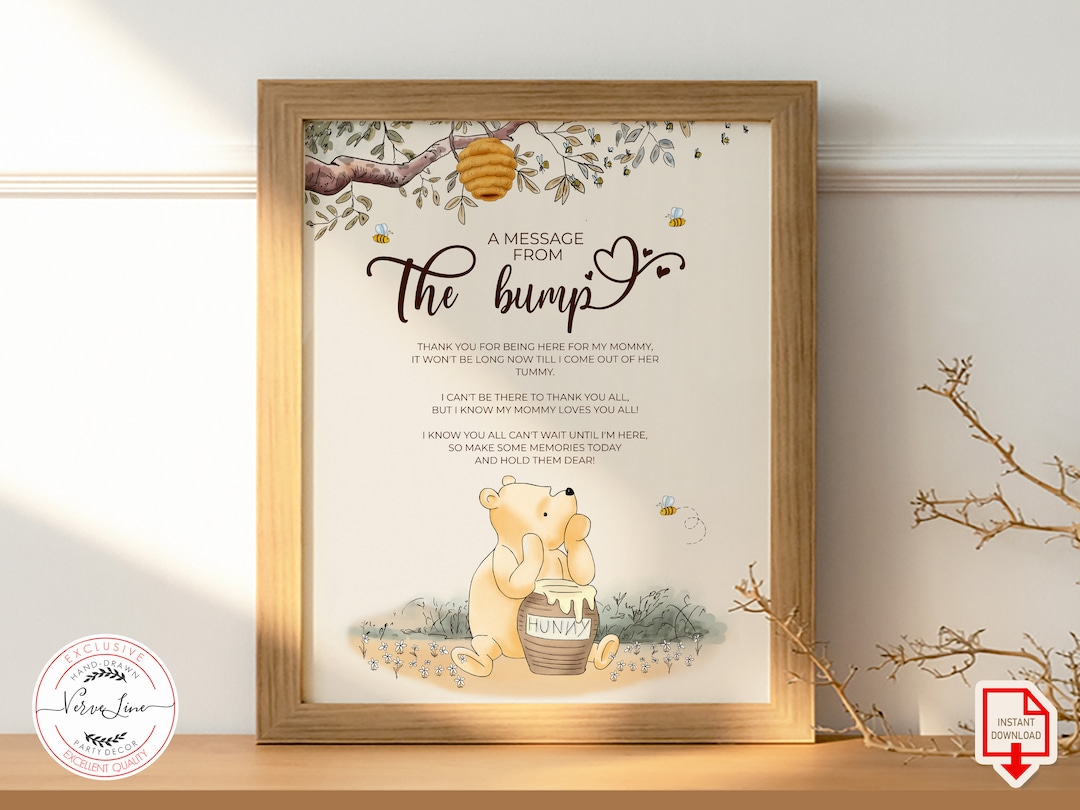 Message From the Bump Table Sign in a Classic Winnie the Pooh Style ...