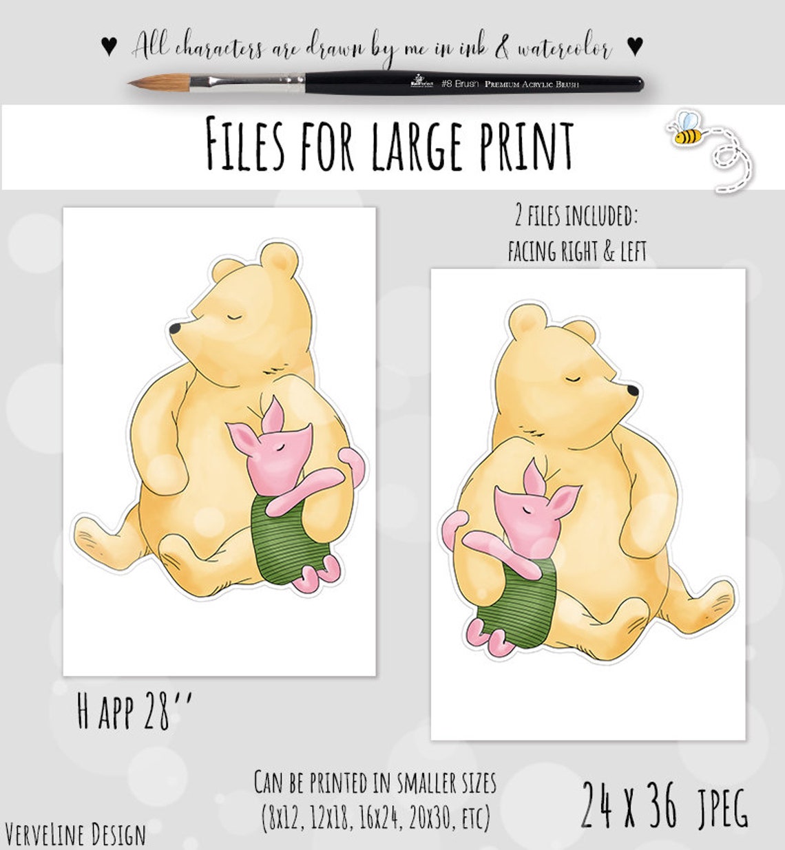 Winnie the Pooh With Piglet Cutout Decor Classic Pooh Theme - Etsy