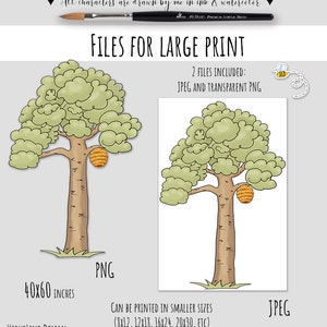 Cutout Winnie the Pooh Tree With a Hive Classic Decor for a Baby Shower ...