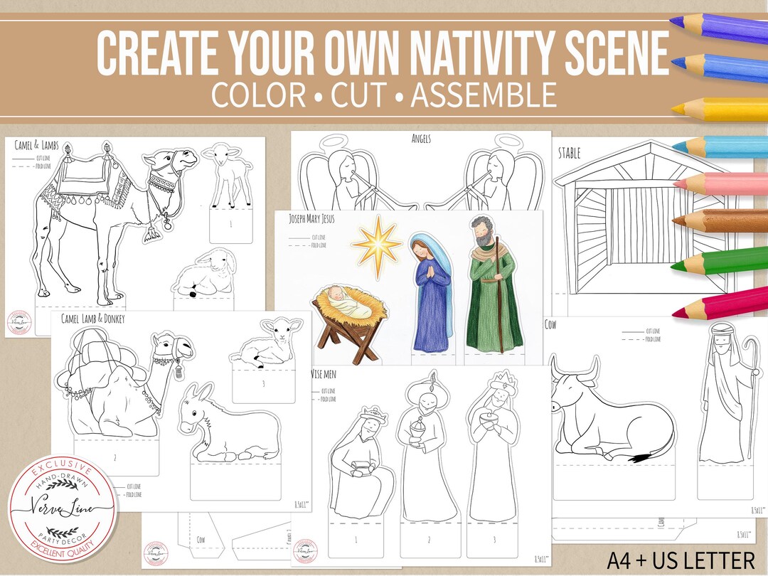 Nativity Coloring Pages | Christmas Bible Story Printables for Kids ...