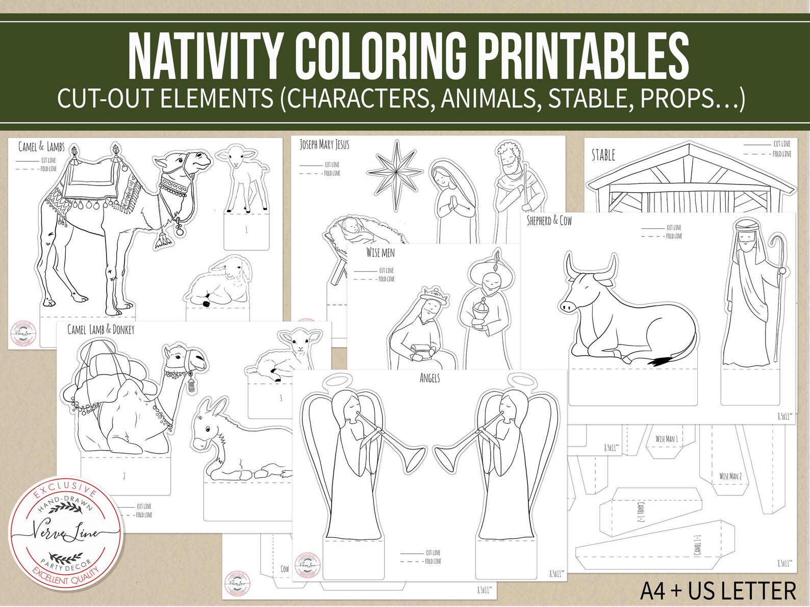Printable Nativity Play Set | Cut & Color Christmas Craft for Kids ...
