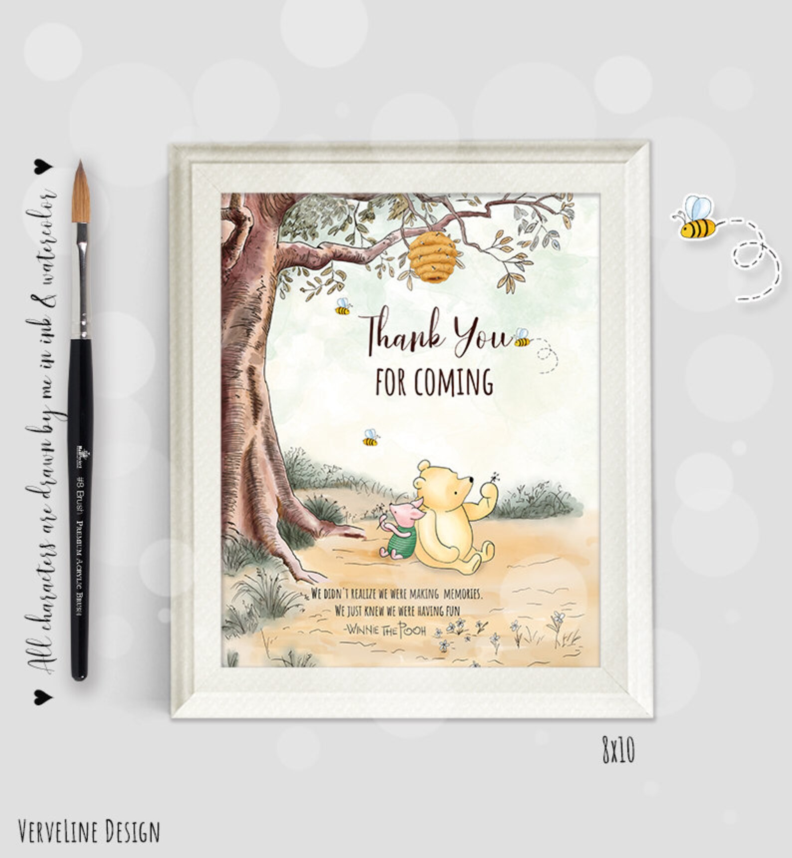 Signs Set Classic Winnie the Pooh Baby Shower Birthday Party | Etsy