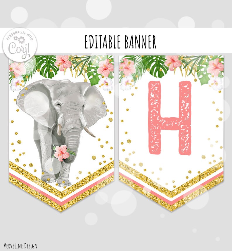 Editable Banner Wild One Safari Jungle Tropical Party Kids - Etsy