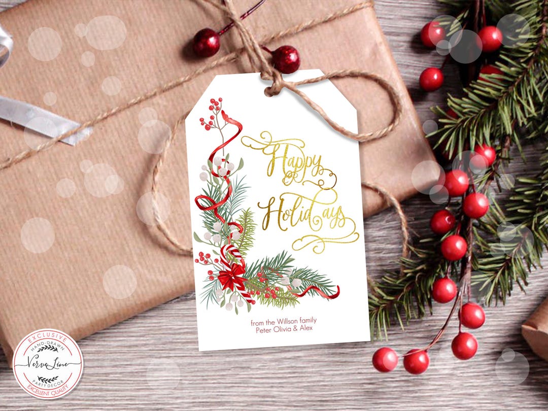 Editable Favor Tags Christmas Gift Tag Thank You Tag Holiday Tags ...