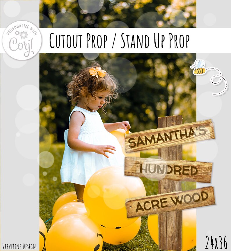 Editable Classic Baby Shower Stand up Prop Yard Decor Wood - Etsy