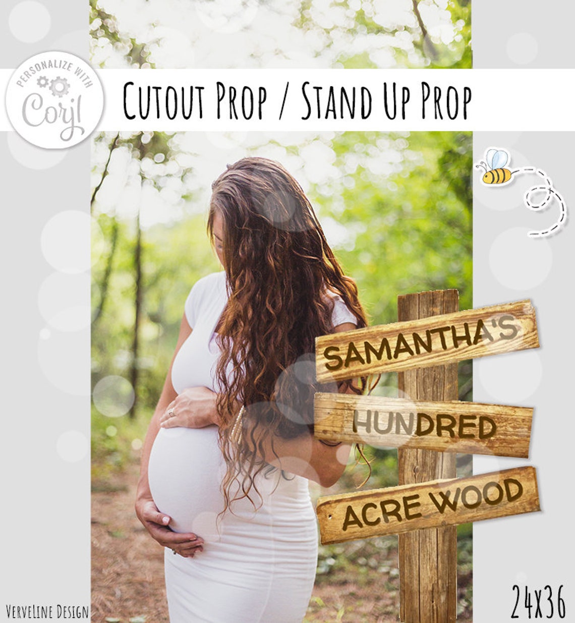 Editable Classic Baby Shower Stand up Prop Yard Decor Wood - Etsy