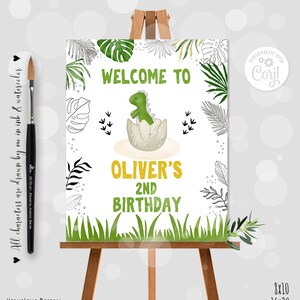 Editable Welcome Sign Dinosaur Birthday Sign# Dino Roar Birthday Boy ...