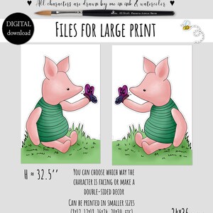 Cutout Decor Piglet With Butterfly Classic Winnie the Pooh Baby Shower ...