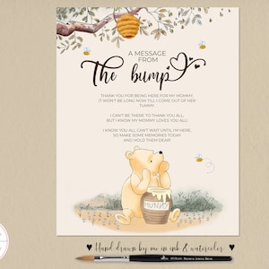 Message From the Bump Table Sign in a Classic Winnie the Pooh Style ...