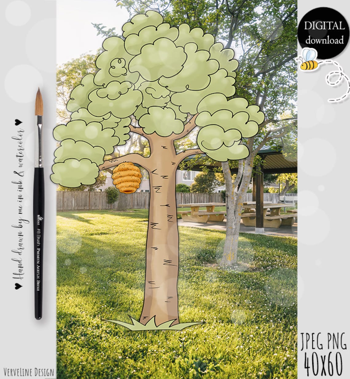 Winnie the Pooh Tree With a Hive Classic Cutout for a Baby - Etsy