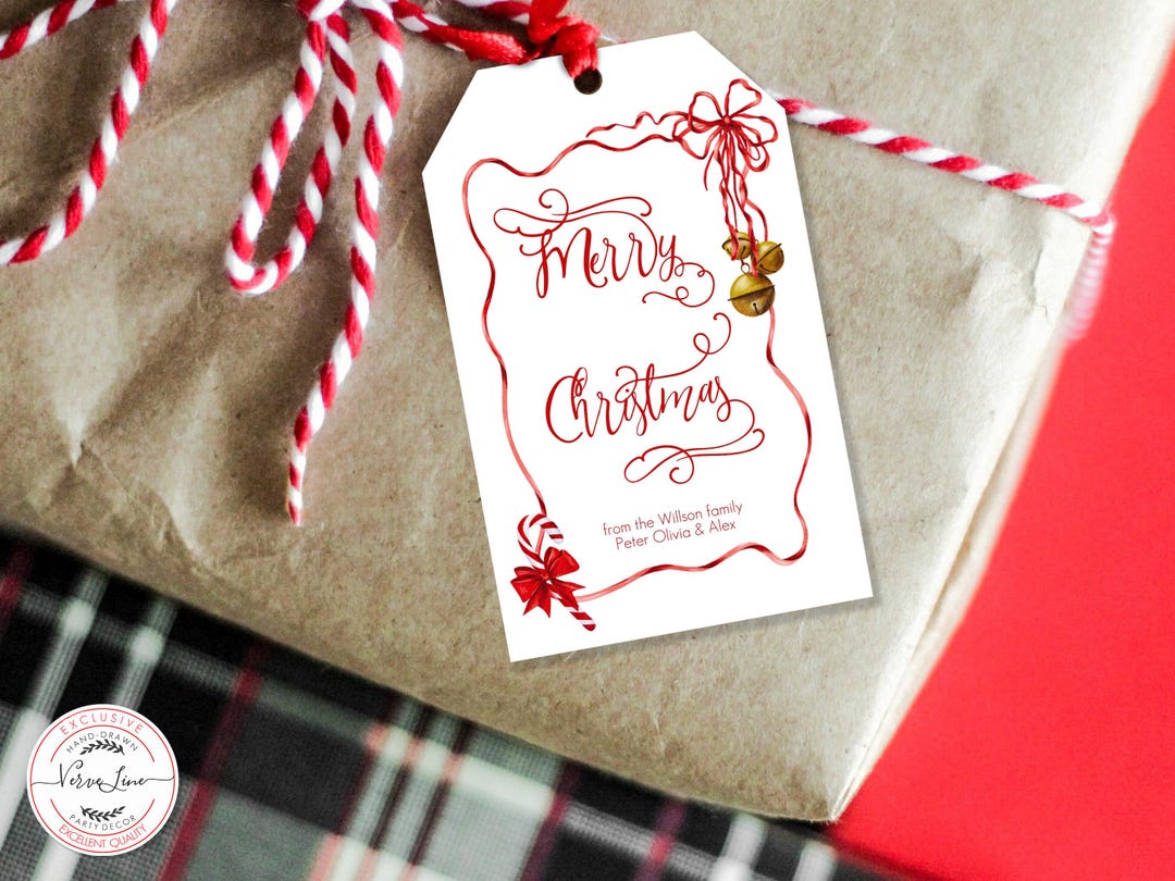 Editable Favor Tags Christmas Gift Tag Thank You Tag Holiday Tags ...