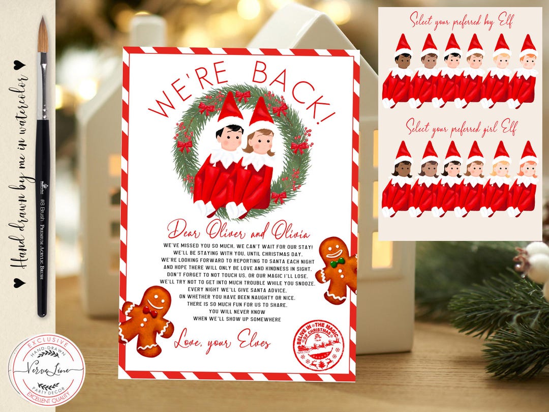 Editable Elf Girl Boy Arrival Letter We Are Back From Your Elves Return ...
