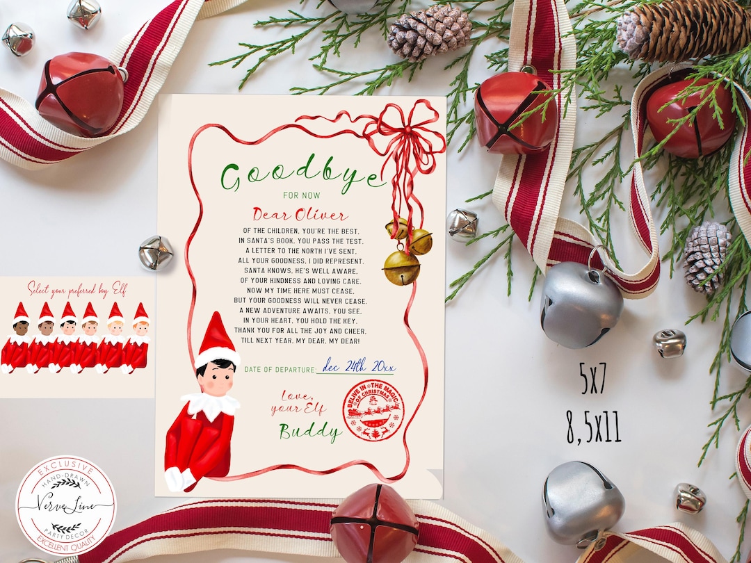 Editable Elf Goodbye Letter Boy Departure Letter Christmas Goodbye From ...