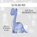 Dinosaur Blue Brachiosaurus Cute Cutout for a Boy or Girl Birthday or ...