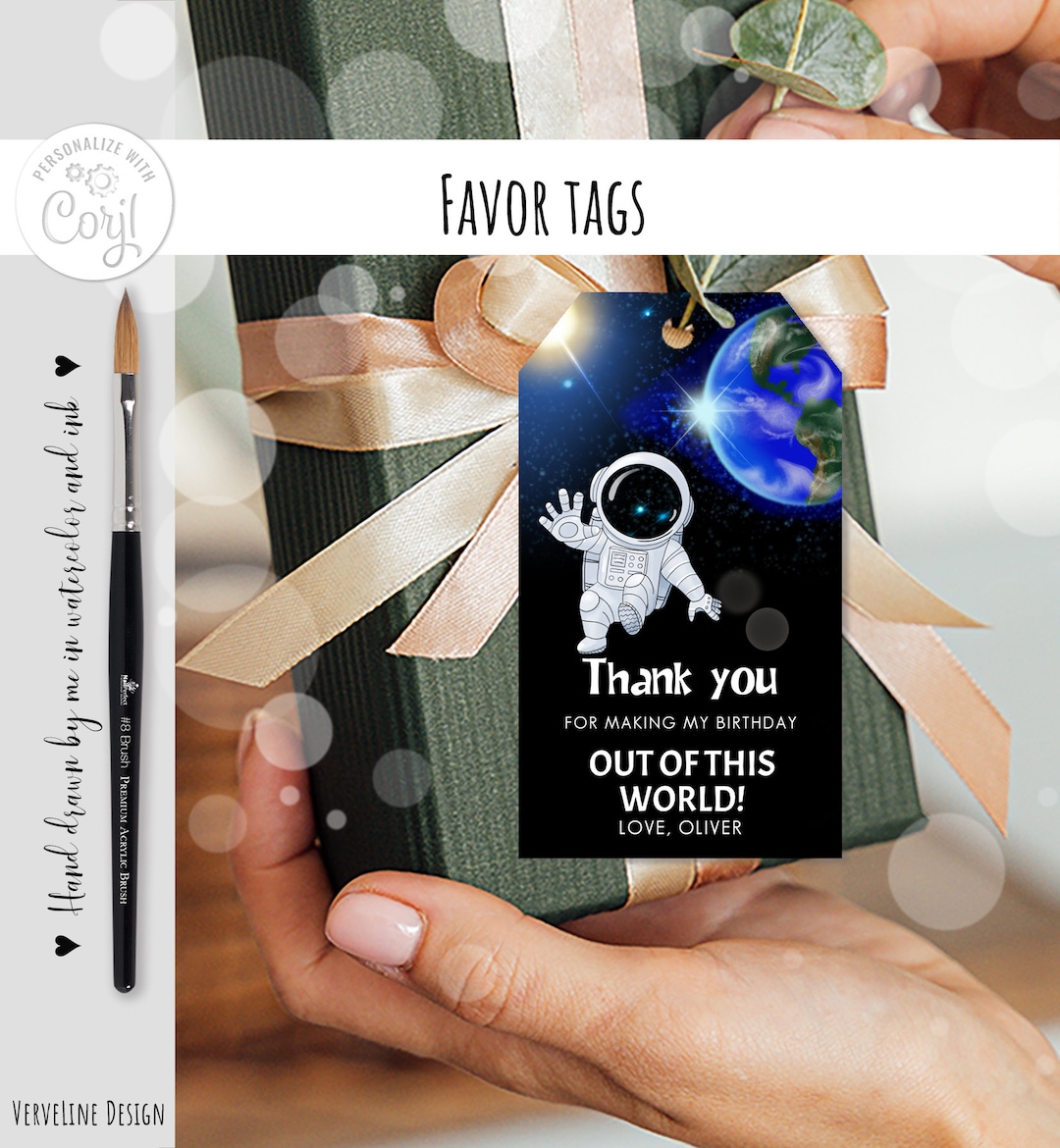 Editable Space Favor Tags for a Themed Birthday Party for a Boy or Girl ...