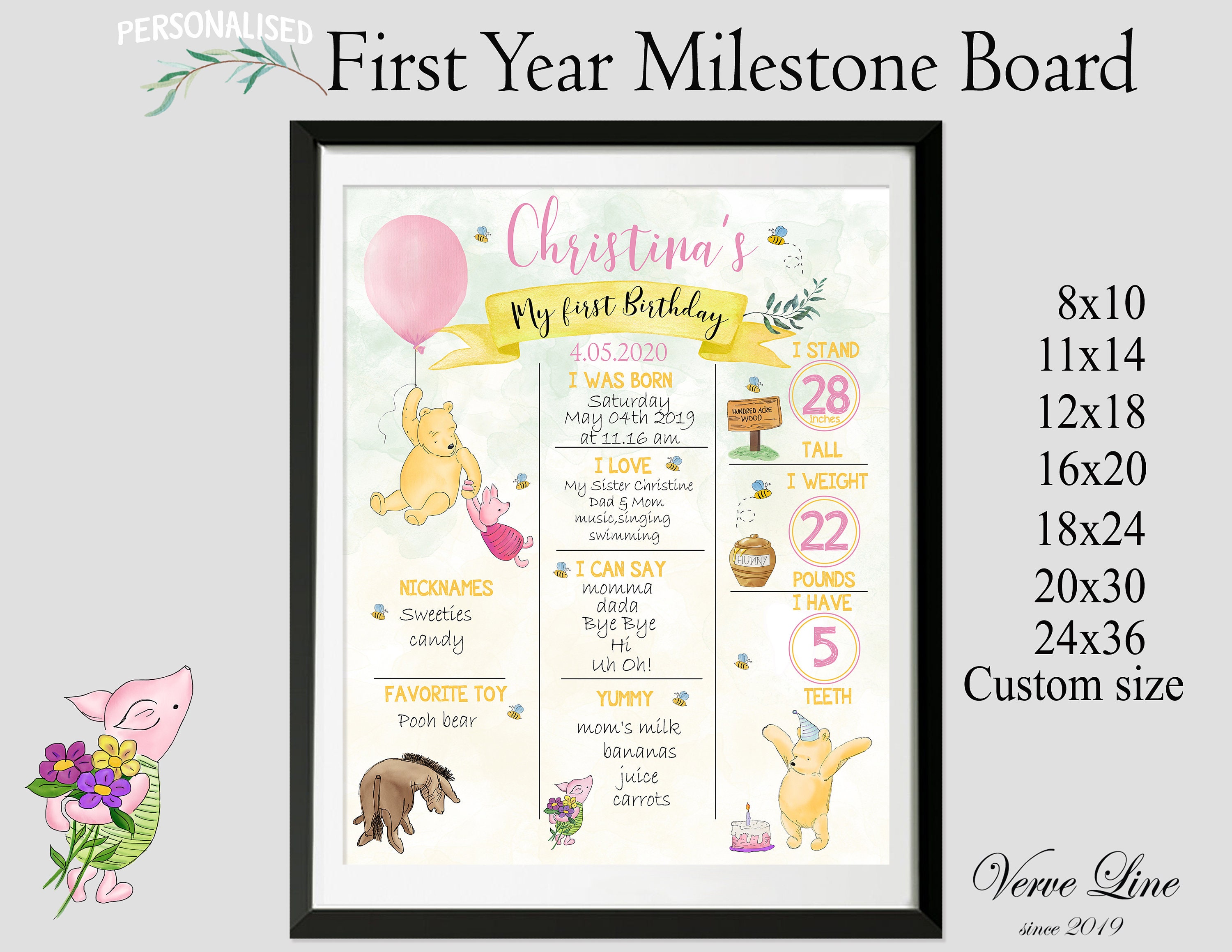 First year Milestone Board Custom personalized board Baby | Etsy