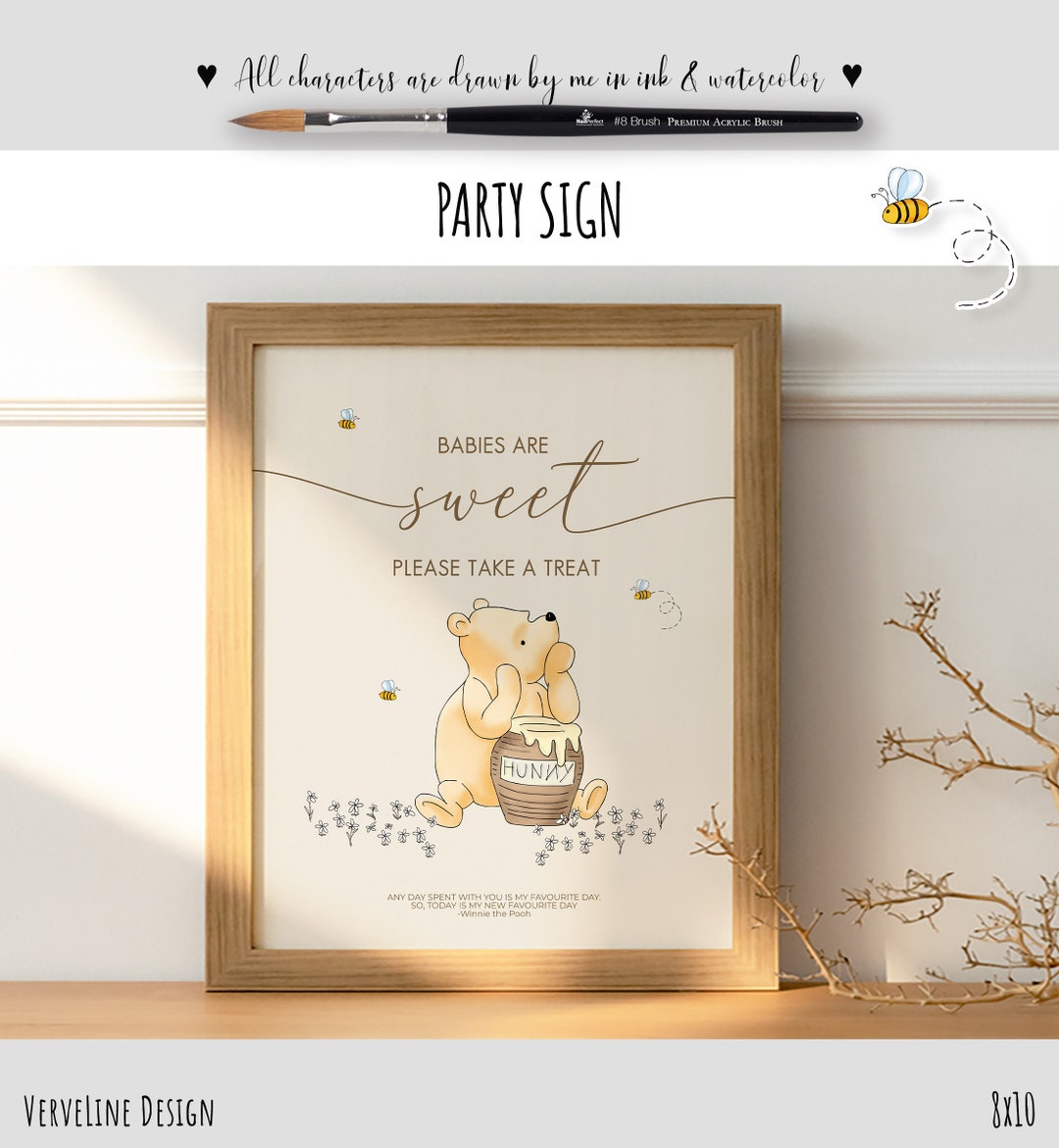 Table Sign Babies Are Sweet, Please Take a Treat for a Classic Winnie ...