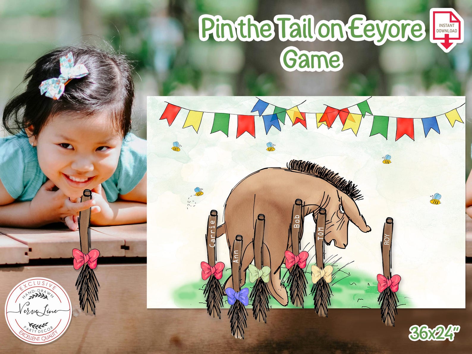 Big Game-pin the Tail on Eeyore- Game Classic Birthday Party Baby ...