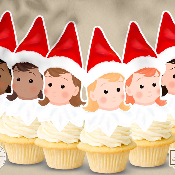 Elf Cupcake Toppers - Etsy