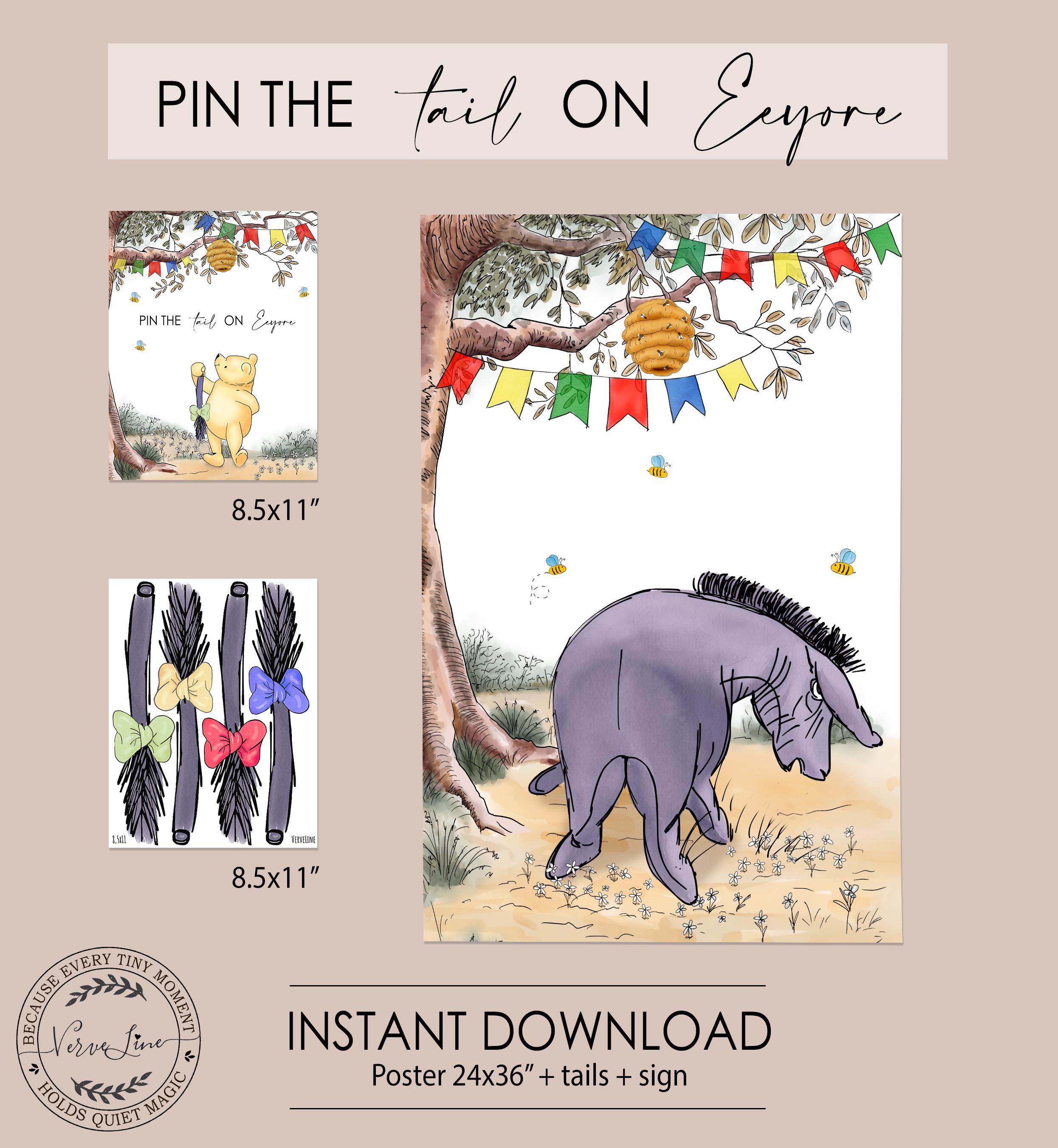 Big Game-pin the Tail on Eeyore- Game Classic Winnie the Pooh Birthday ...