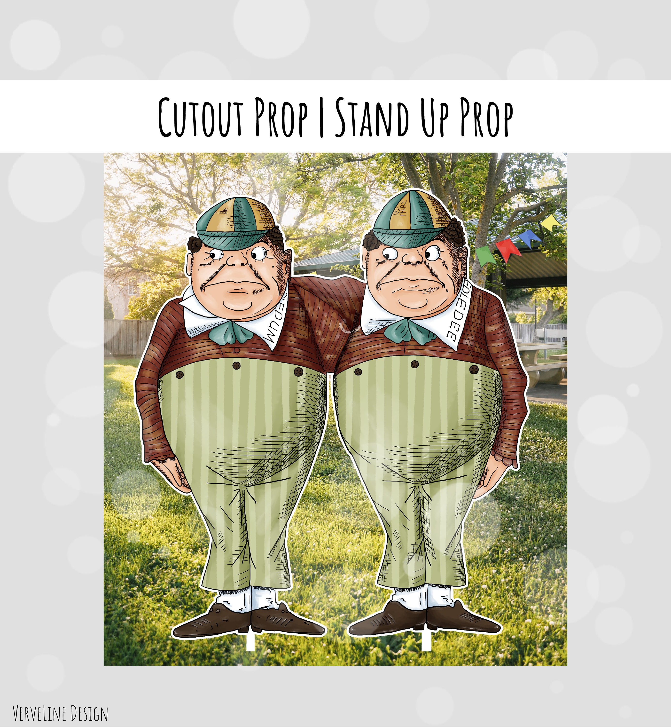 Tweedledum and Tweedledee Cutout From Alice in Wonderland for Birthday ...