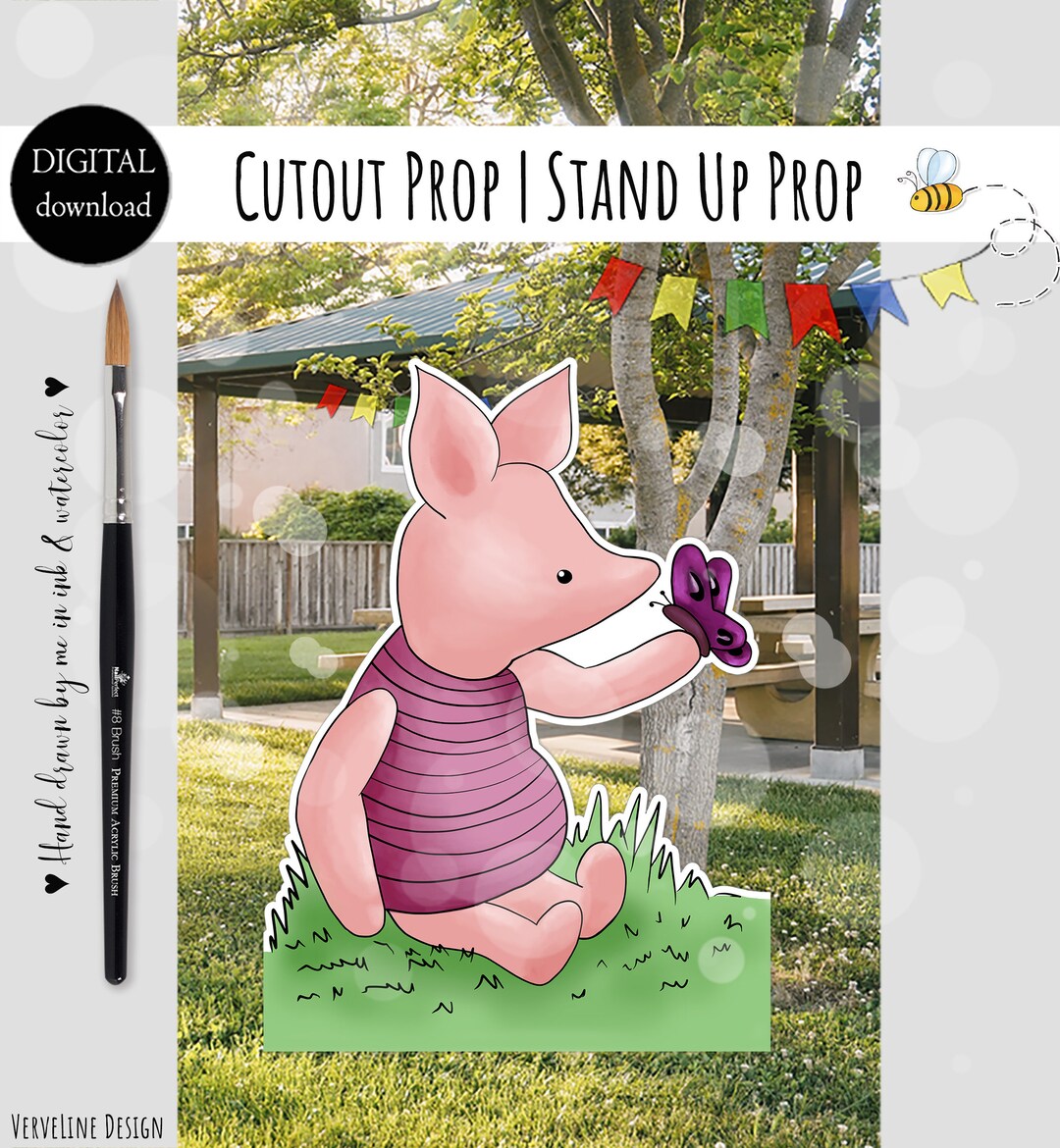 Cutout Decor Piglet With Butterfly Classic Winnie the Pooh Baby Shower ...