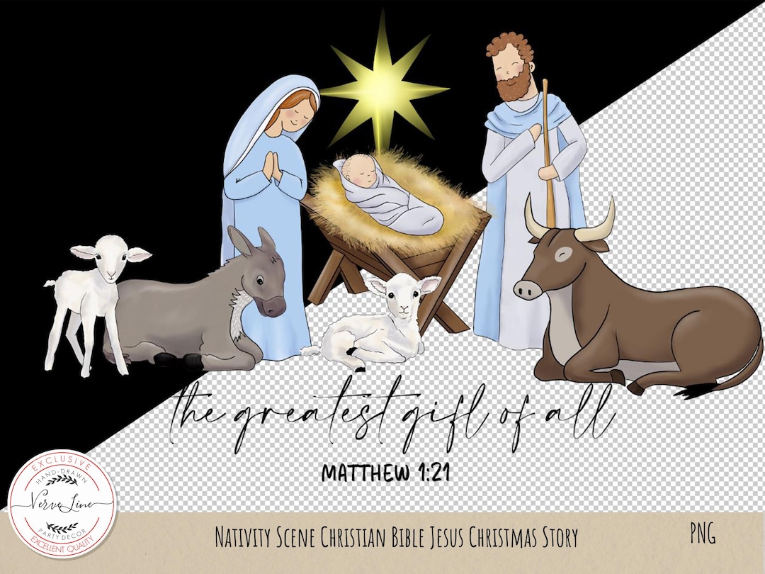 Christmas Nativity Scene Design the Greatest Gift of All | Matthew 1:21 ...
