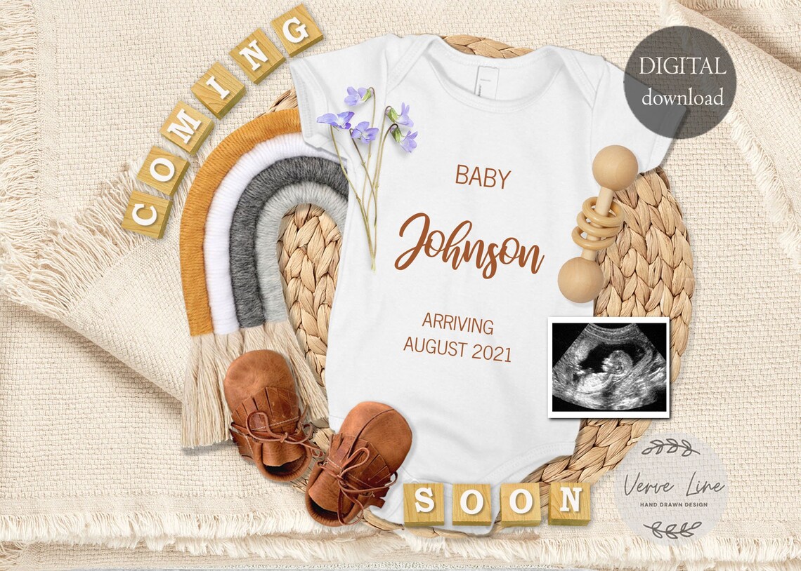 Editable Spring Pregnancy Announcement for Social Media | Etsy