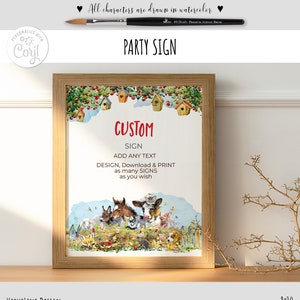Editable Farm Animals Barnyard Birthday Boy Girl ANY AGE Party Baby ...