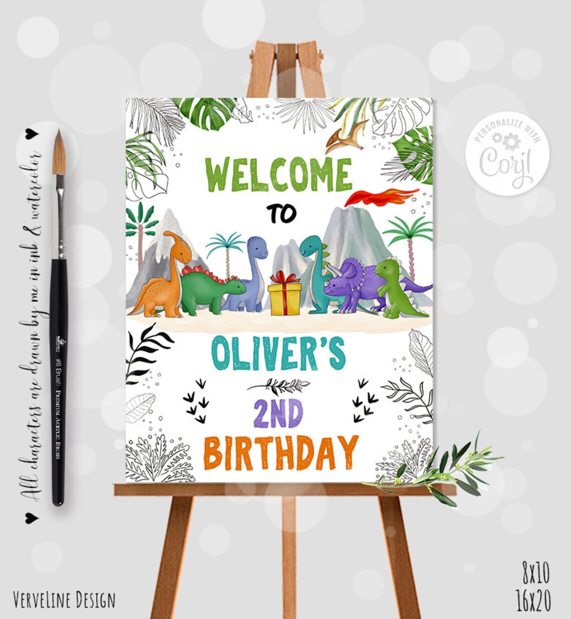 Editable Welcome Sign Dinosaur Birthday Sign Dino Roar - Etsy
