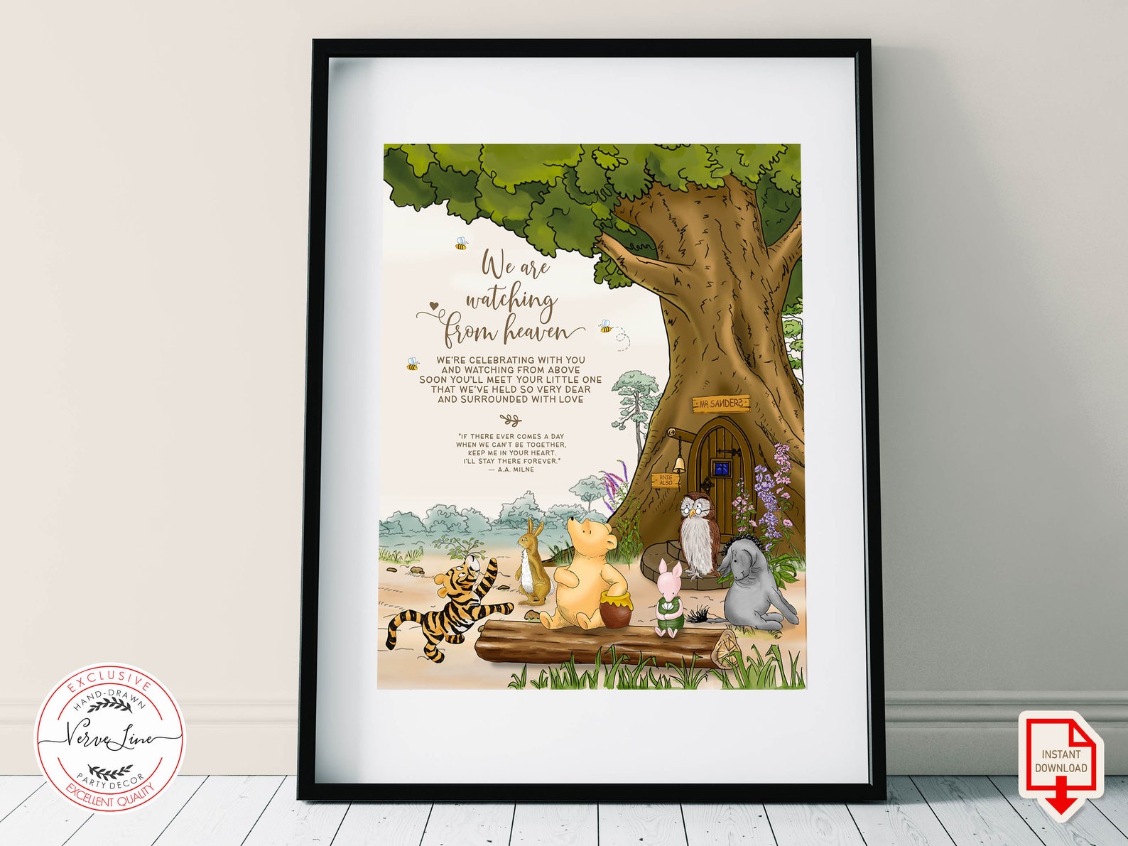 Memorial Sign for a Winnie the Pooh Baby Shower Party | Table Sign We ...