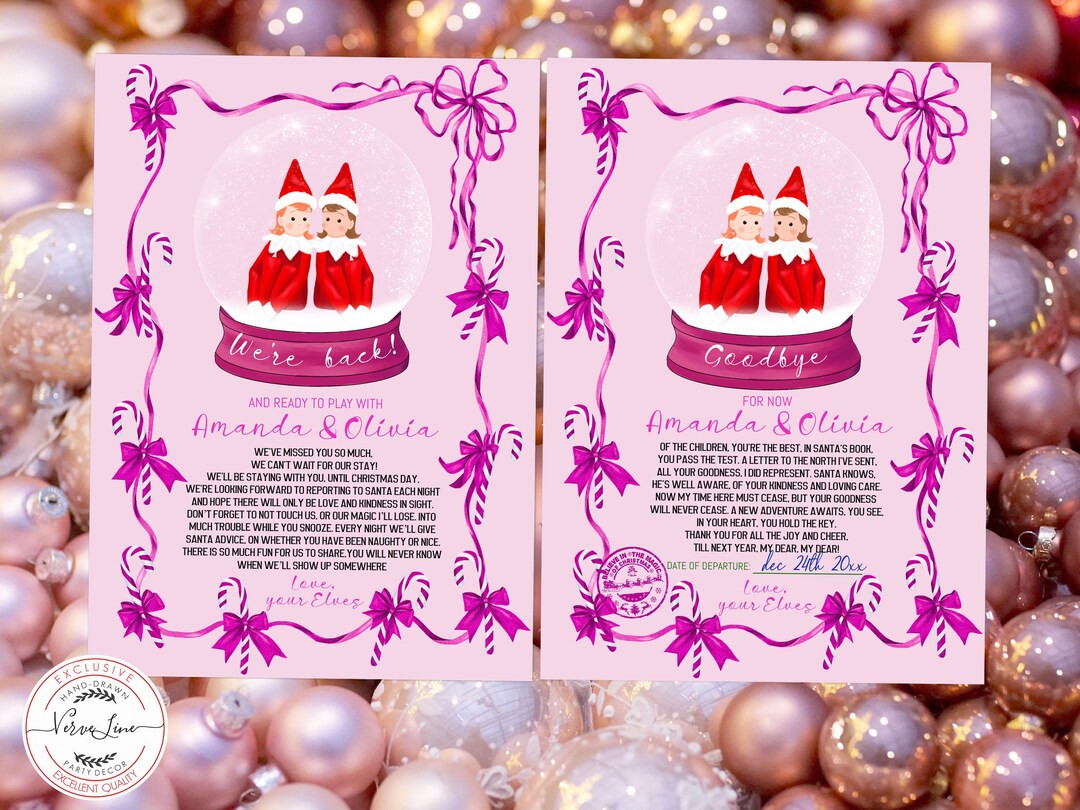 Editable Elf Arrival Letter and Departure Letter We're Here Return ...