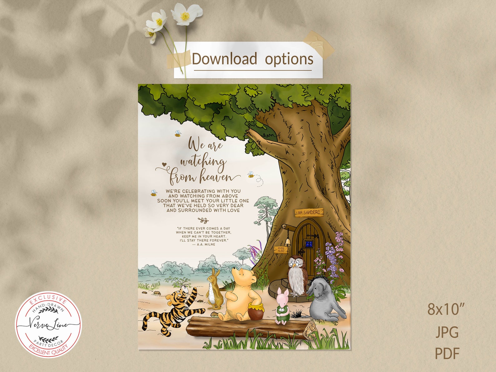 Memorial Sign for a Winnie the Pooh Baby Shower Party | Table Sign We ...