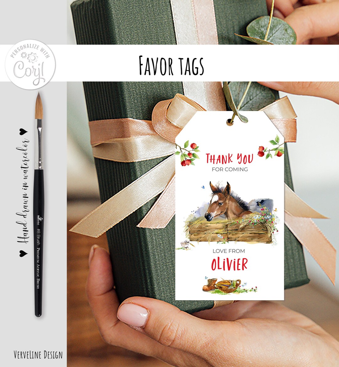 Editable Favor Tags Farm Animals Barnyard Birthday | Baby Shower Thank ...