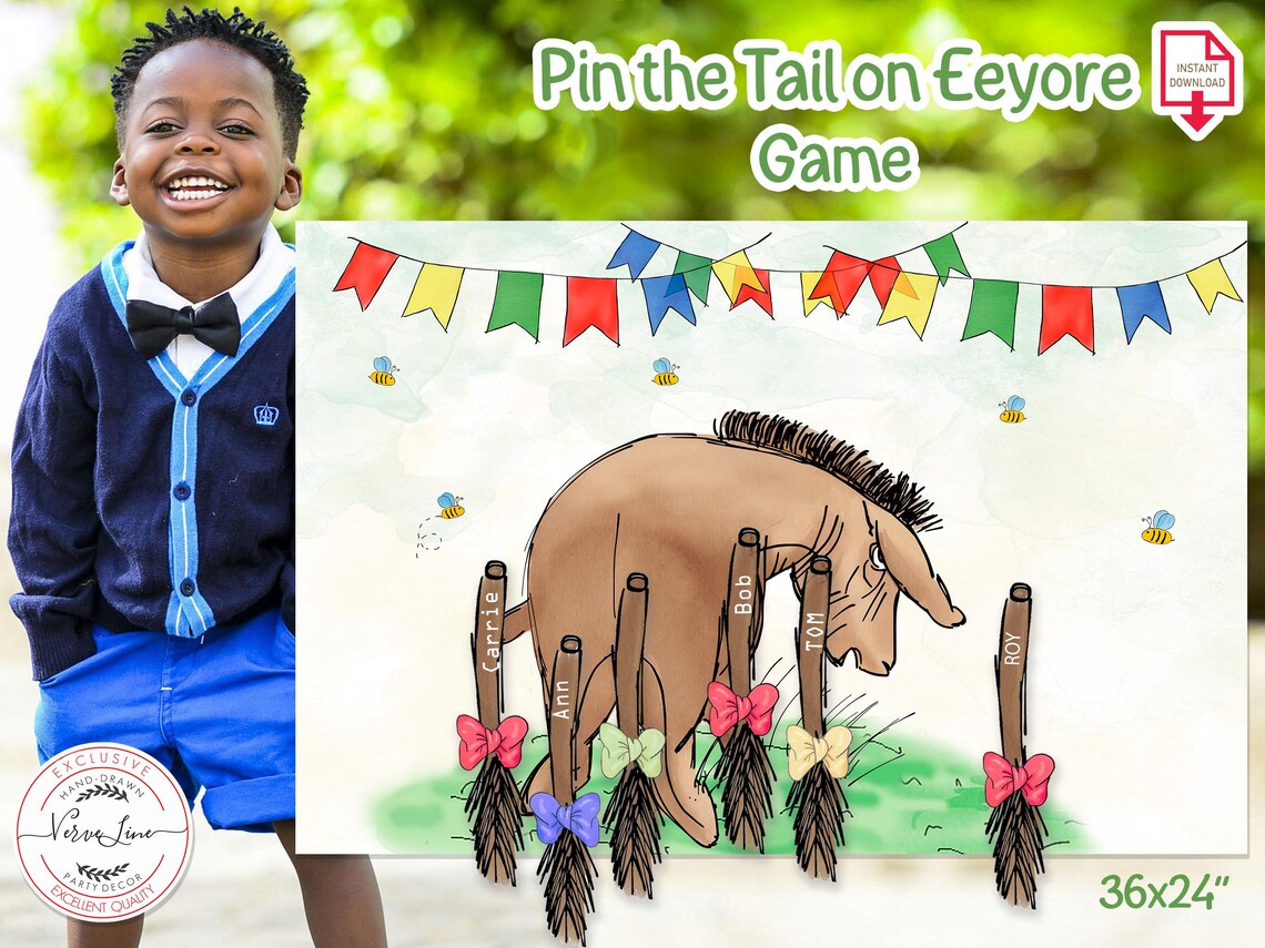 Big Game-pin the Tail on Eeyore- Game Classic Birthday Party Baby ...