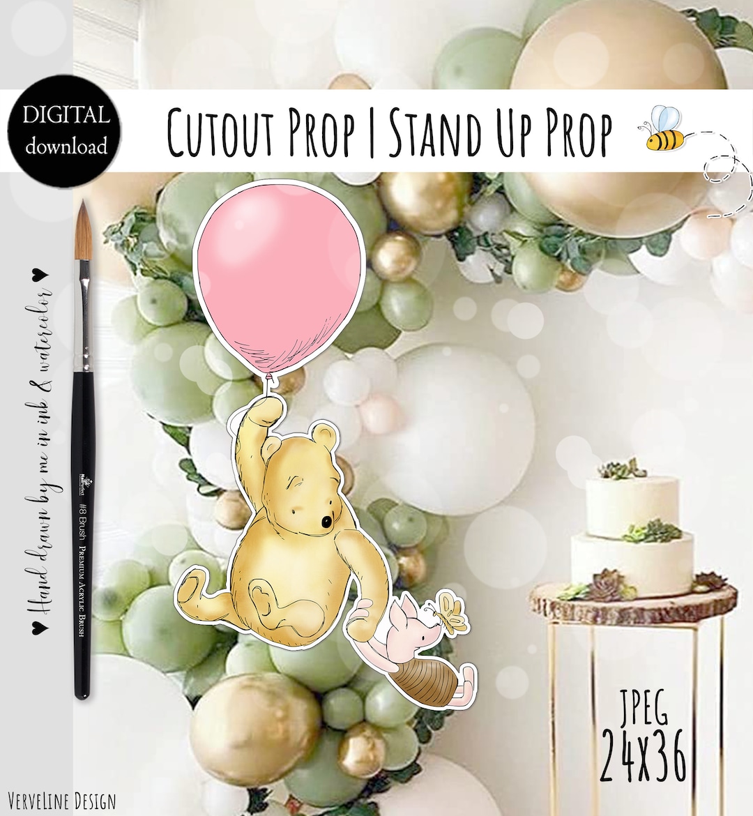 Cutout Prop | Stand up Prop Decor Classic Vintage Winnie and Piglet ...