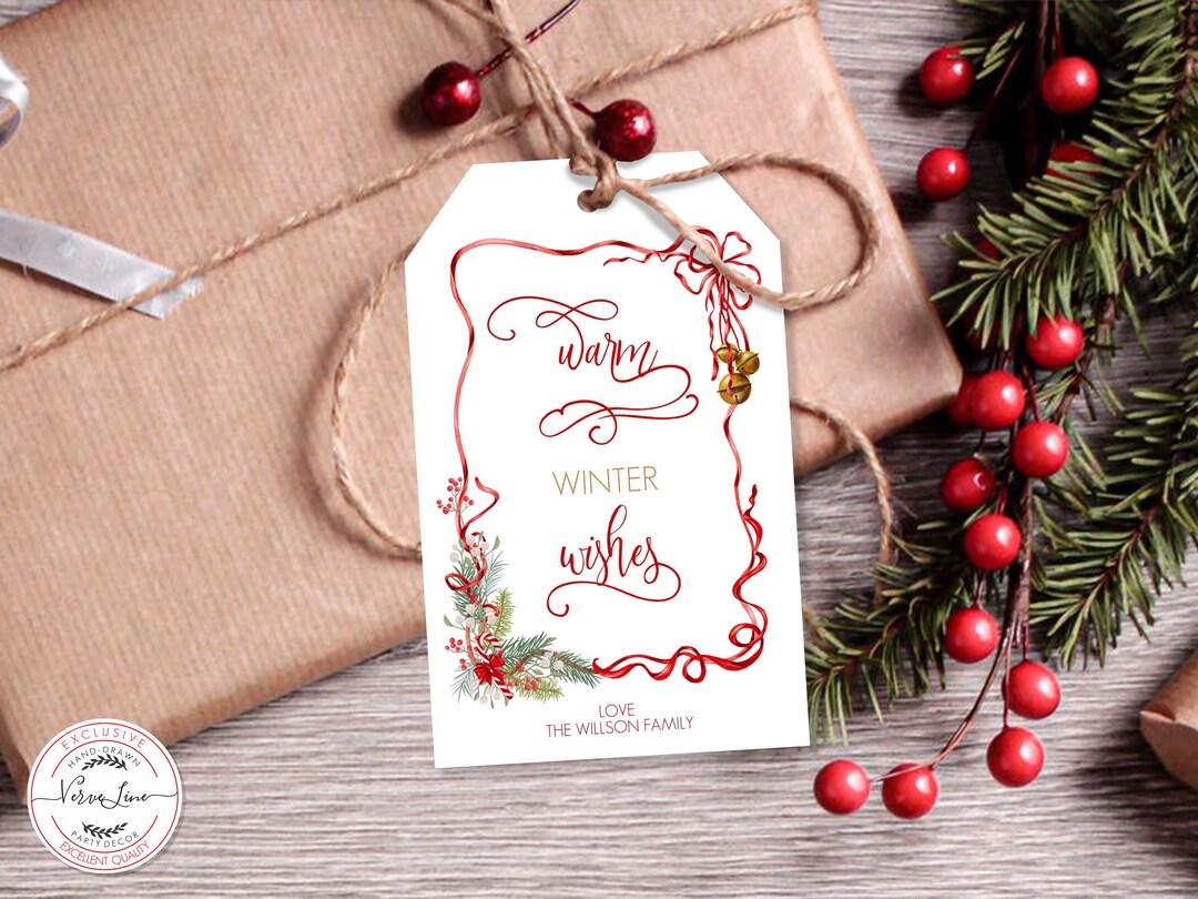 Editable Favor Tags Christmas Gift Tag Thank You Tag Holiday Tags ...