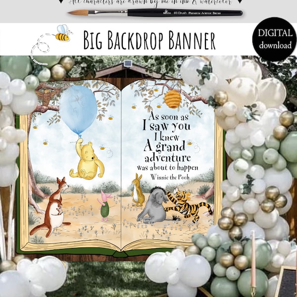Winnie the Pooh Giant Book Backdrop - Etsy