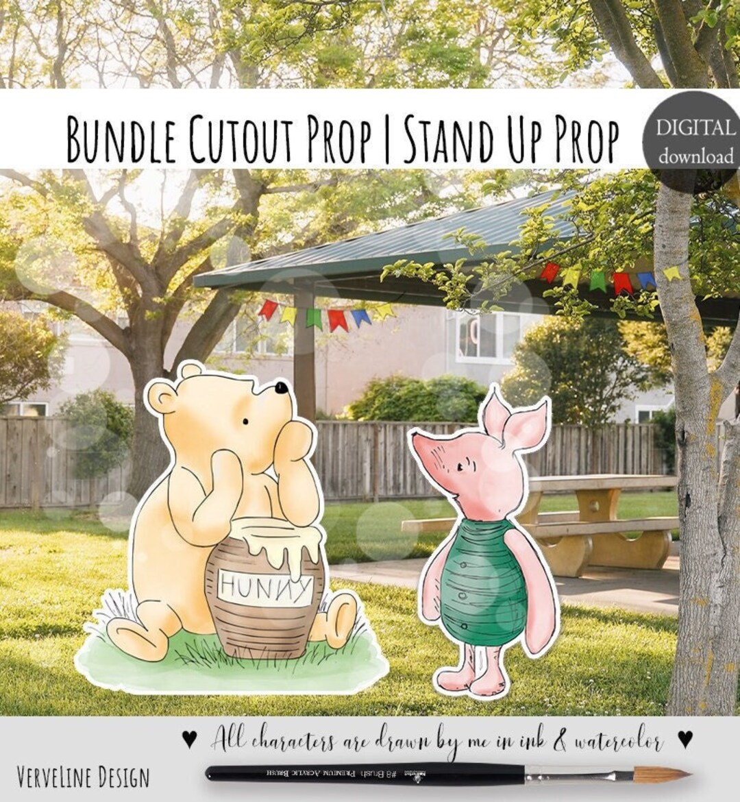 Bundle Set of 2 Cutout Decor Baby Shower|birthday Party Classic Winnie ...